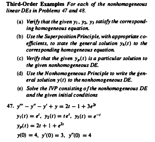 Solved Third-Order Examples For each of the nonhomogeneous | Chegg.com