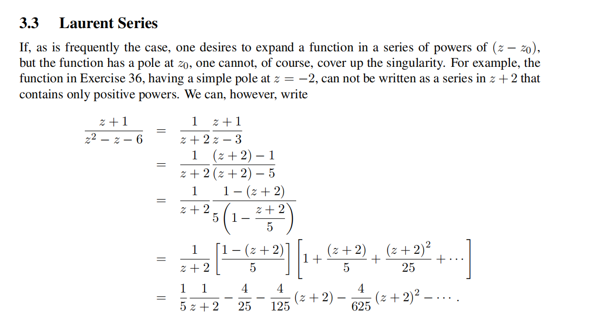 Solved 3.3 Laurent Series If, as is frequently the case, one | Chegg.com