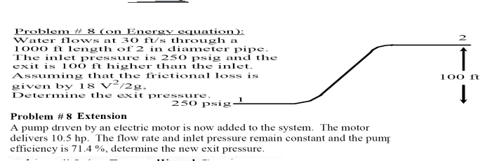 Solved Problem \#8 (on Energy equation): Water flows at | Chegg.com