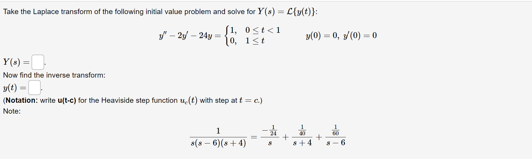 Solved Take the Laplace transform of the following initial | Chegg.com