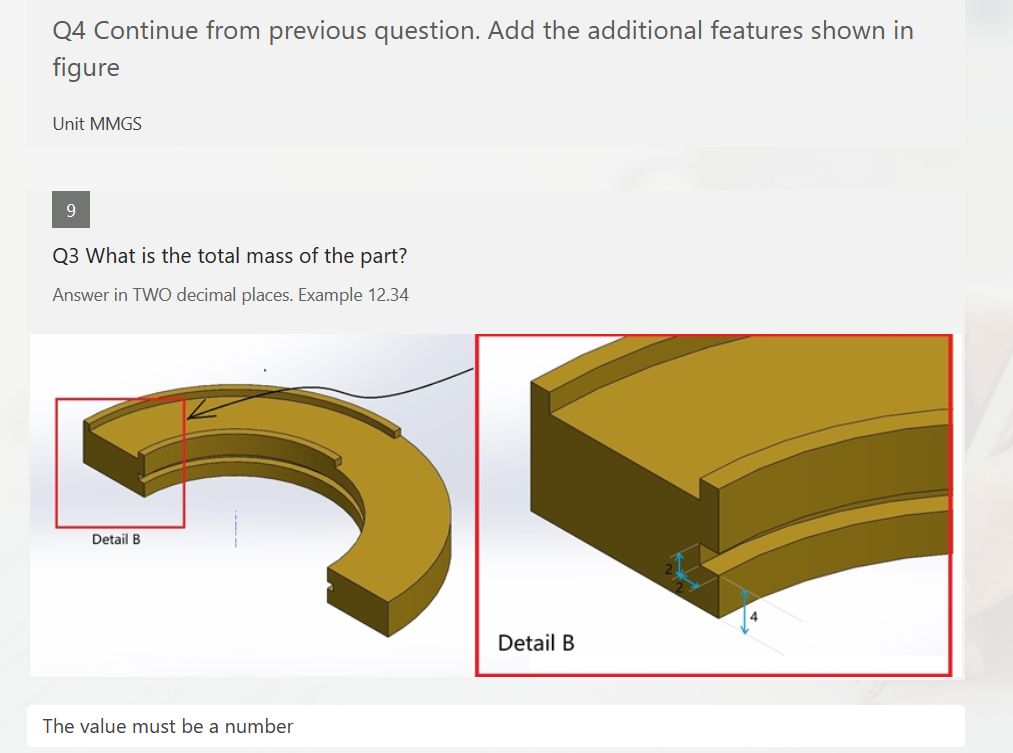 Solved What is the total mass of the part shown in figure | Chegg.com
