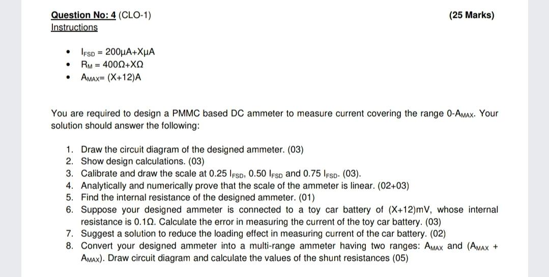 This is my question for subject Instrumentation and | Chegg.com