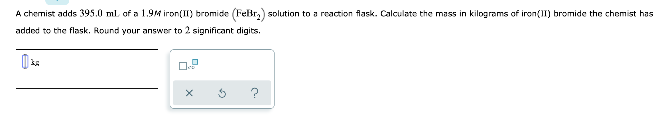 Solved A chemist must dilute 19.7 mL of 260. mM aqueous | Chegg.com