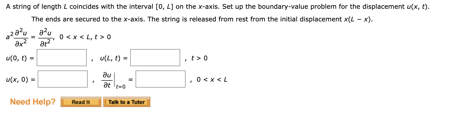 Solved A string of length L coincides with the interval [0, | Chegg.com