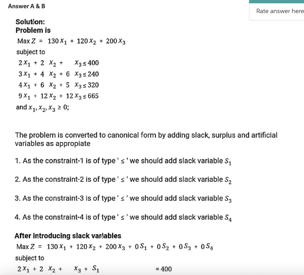 Solved Answer A&B Rate answer here Solution: Problem is Max | Chegg.com