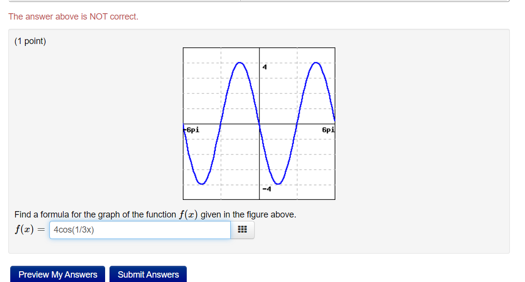 Solved The answer above is NOT correct. (1 point) Find a | Chegg.com
