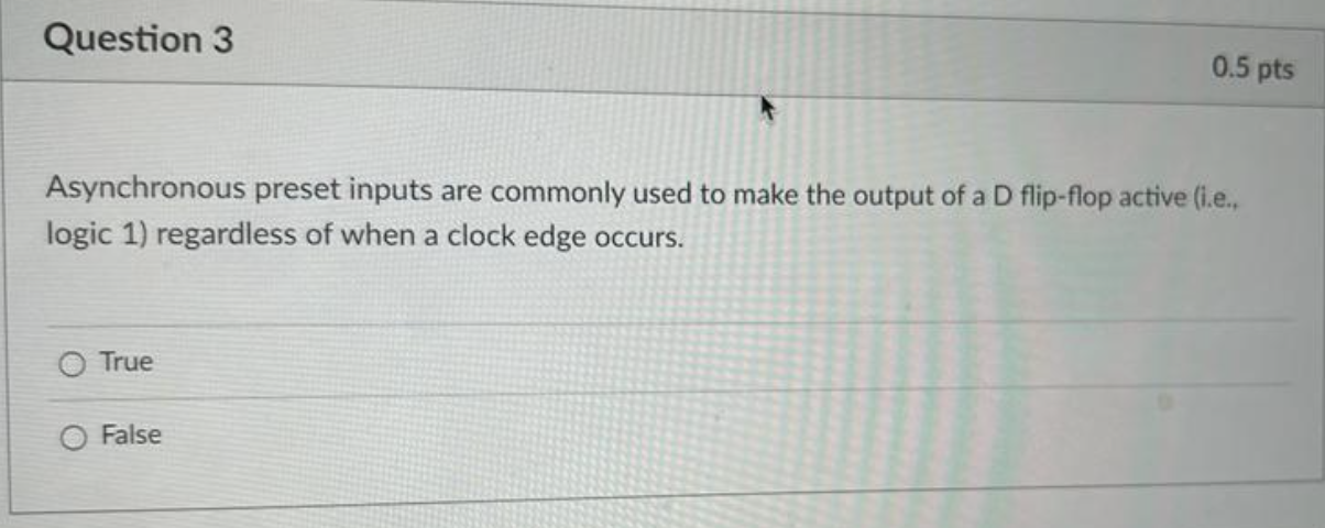 Solved Asynchronous preset inputs are commonly used to make | Chegg.com