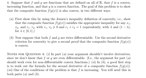 Solved 4. Suppose that f and g are functions that are | Chegg.com