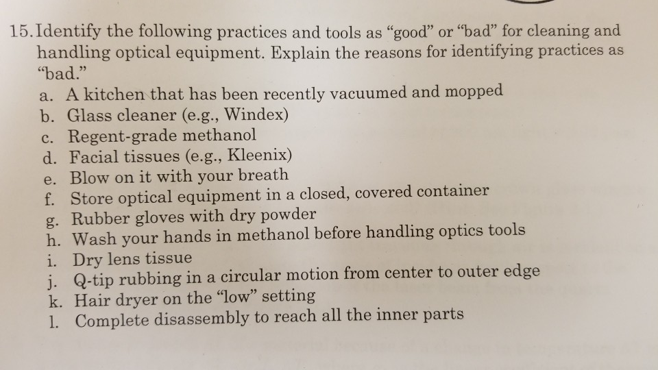 Solved 15.Identify the following practices and tools as | Chegg.com