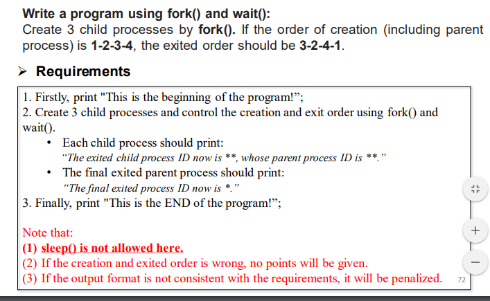 Write A Program Using Fork And Wait Create 3 Child Processes By 