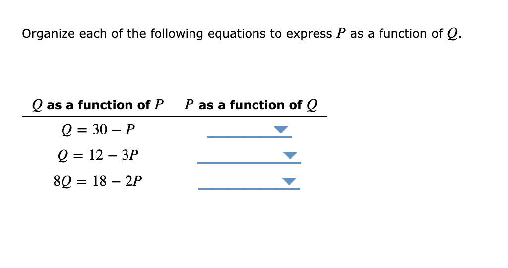 Solved Organize each of the following equations to express P | Chegg.com
