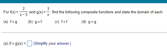Solved For f(x)=2x-3 ﻿and g(x)=3x, ﻿find the following | Chegg.com