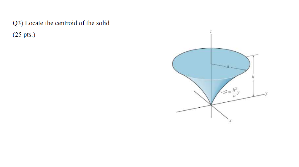 Solved Q3) ﻿Locate the centroid of the solid(25 ﻿pts.) | Chegg.com