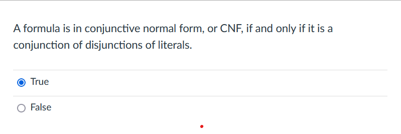 Solved A formula is in conjunctive normal form, or CNF, if | Chegg.com