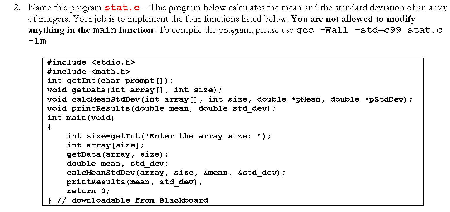 Solved 2. Name this program stat.c - This program below | Chegg.com