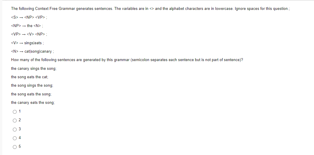 Solved The following Context Free Grammar generates | Chegg.com
