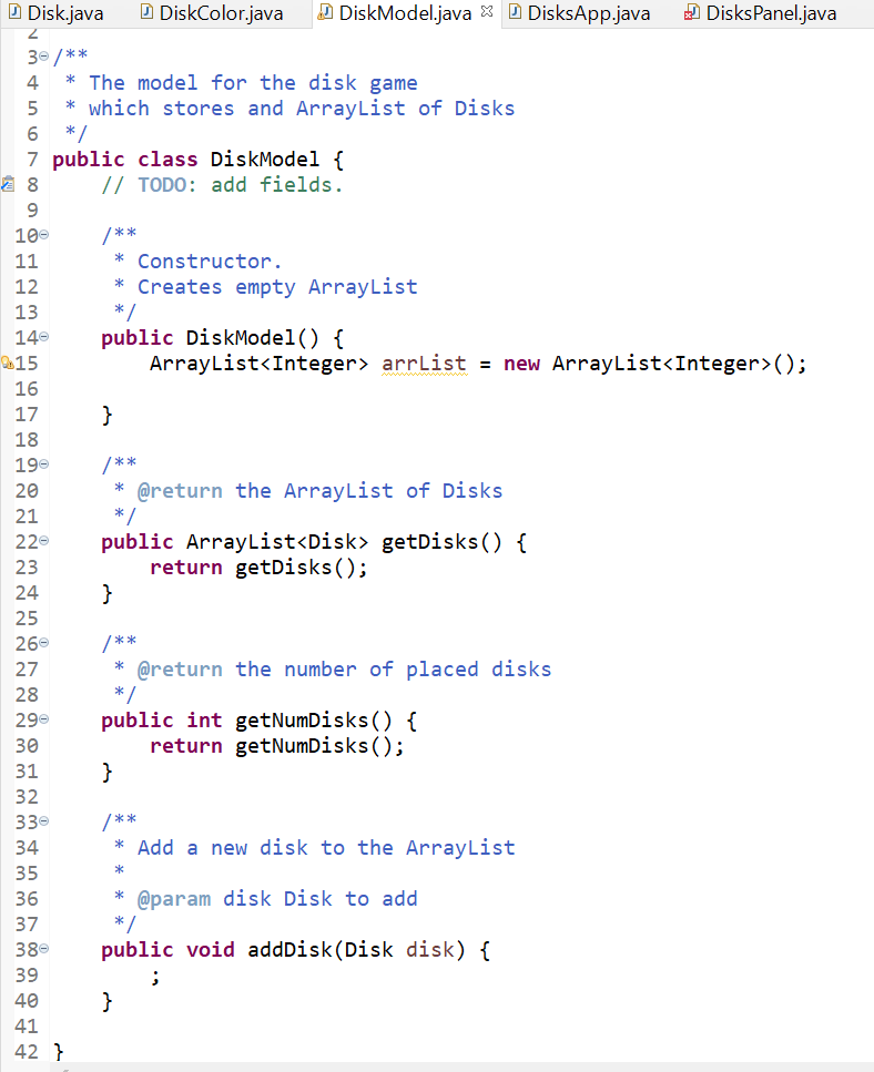An instance of the DiskModel class represents the | Chegg.com