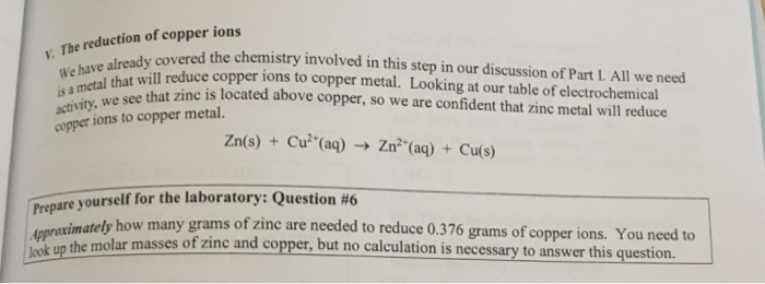 Solved he chemistry of the copper cycle dissolution of | Chegg.com