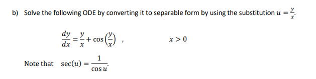 Solved 2. Solve the following ODEs by using an appropriate | Chegg.com