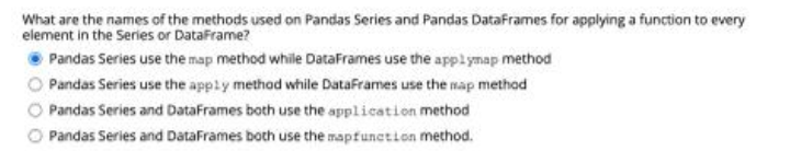 Solved What are the names of the methods used on Pandas | Chegg.com