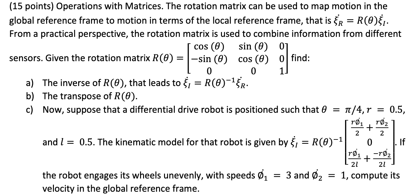 (15 Points) Forward Kinematics. Consider a | Chegg.com