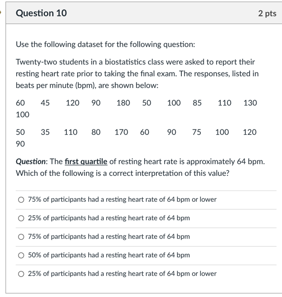 Solved Use the following dataset for the following question: | Chegg.com
