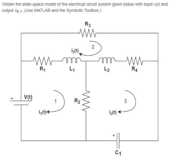 Solved Obtain the state-space model of ﻿the electrical | Chegg.com
