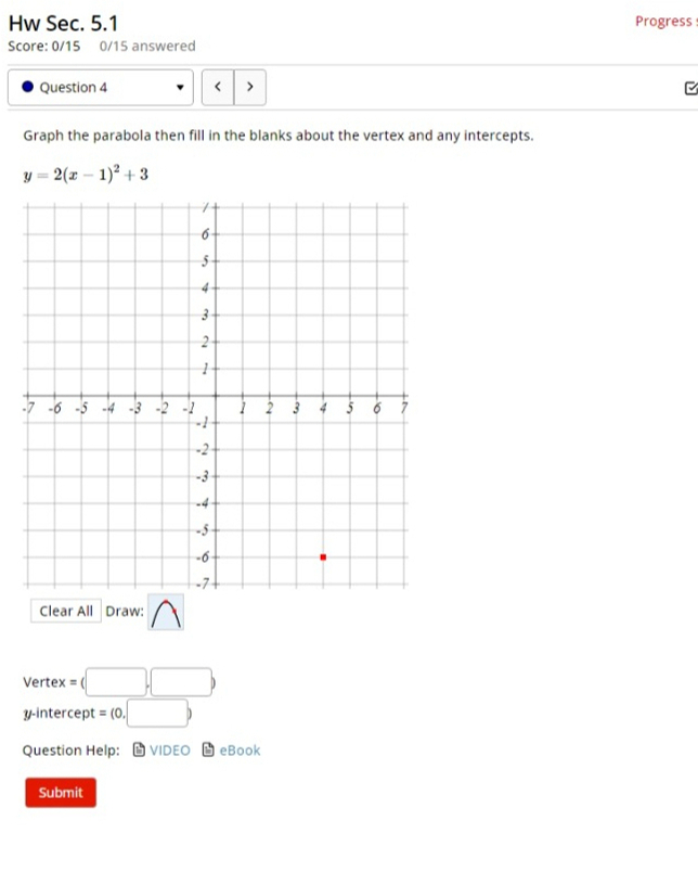 Solved Hw Sec. 5.1ProgressScore: 0/15 0/15 ﻿answeredGraph | Chegg.com