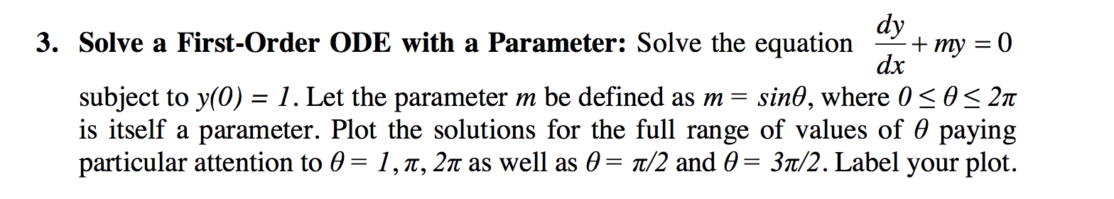 Solved 3. Solve a First-Order ODE with a Parameter: Solve | Chegg.com