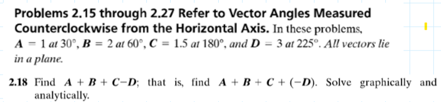 Solved Problems 2.15 through 2.27 Refer to Vector Angles | Chegg.com