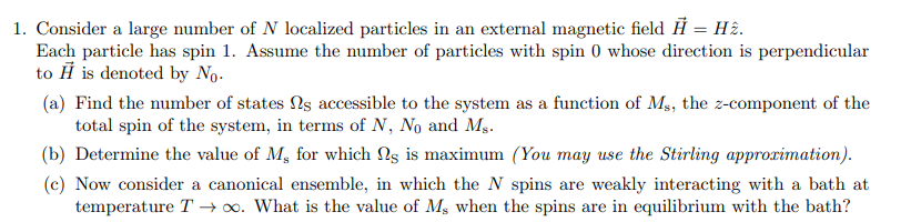 Solved 1. Consider a large number of N localized particles | Chegg.com
