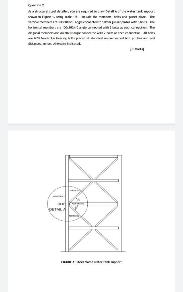 Solved Question 2 As a structural steel detailer, you are | Chegg.com
