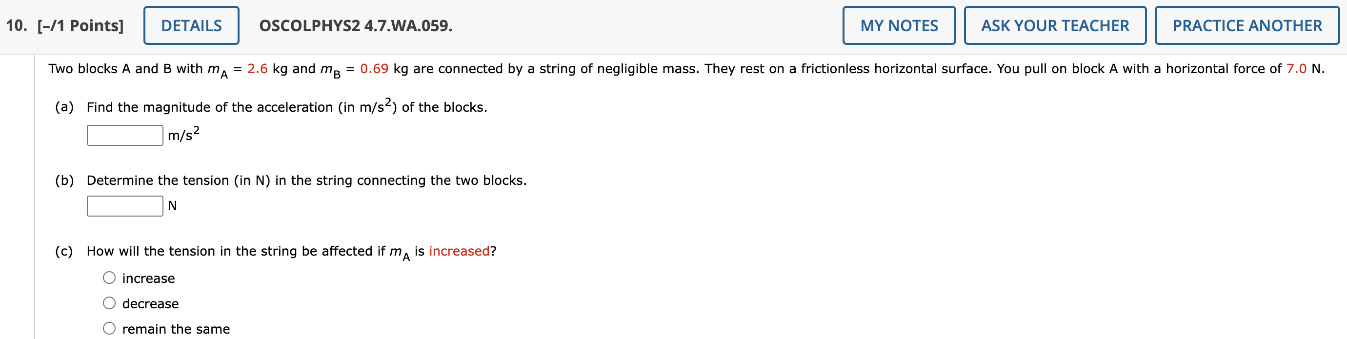 Solved (a) Find the magnitude of the acceleration (in m/s2 ) | Chegg.com