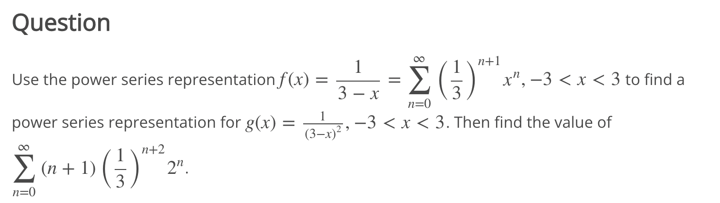 Solved Use the power series representation | Chegg.com