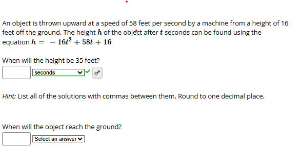 Solved Show me the steps to solve An object is thrown upward | Chegg.com
