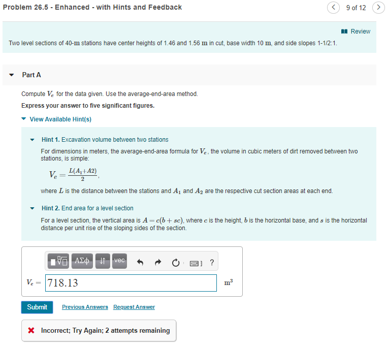 Solved Problem 26.5-Enhanced - with Hints and Feedback 9 of | Chegg.com