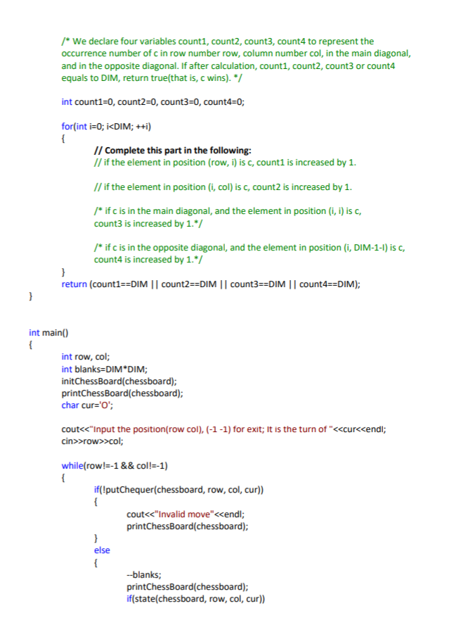 Solved The following program is the base for the game: | Chegg.com