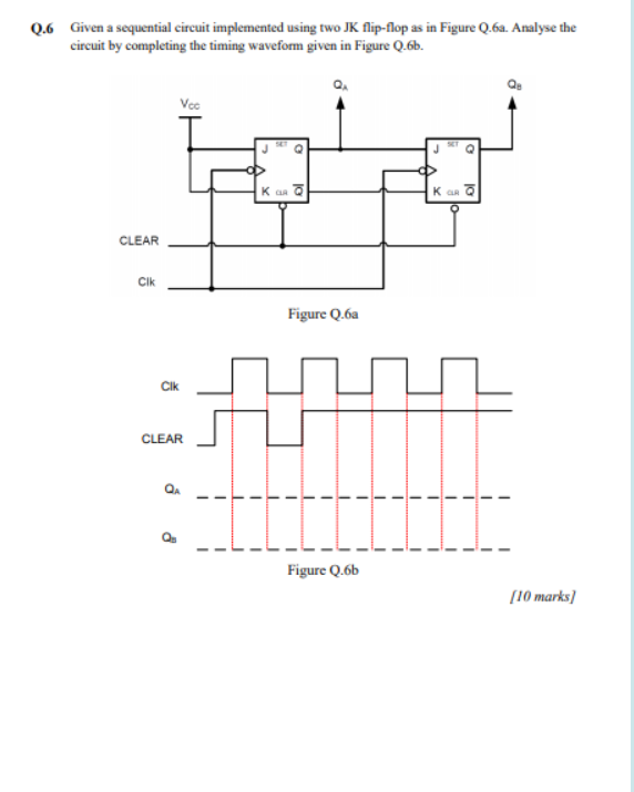 Solved Q.6 Given a sequential circuit implemented using two | Chegg.com