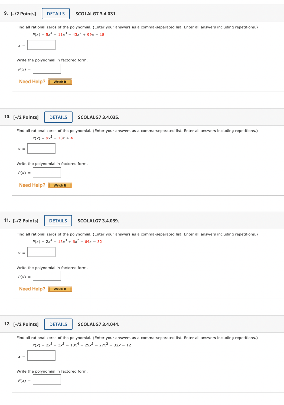 Solved 2. (1/2 points) DETAILS PREVIOUS ANSWERS SCOLALG7 | Chegg.com