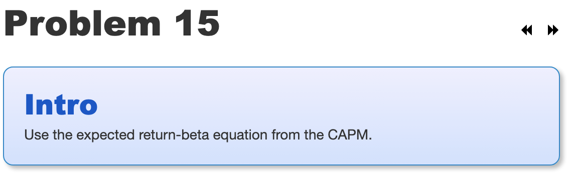 Solved Intro Use The Expected Return Beta Equation From The 0437