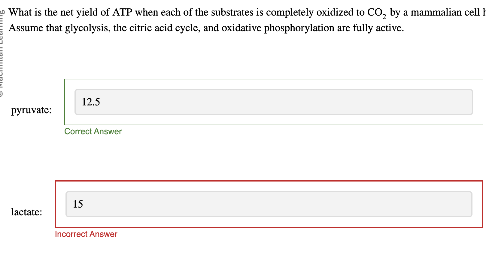 Solved What is the net yield of ATP when each of the | Chegg.com