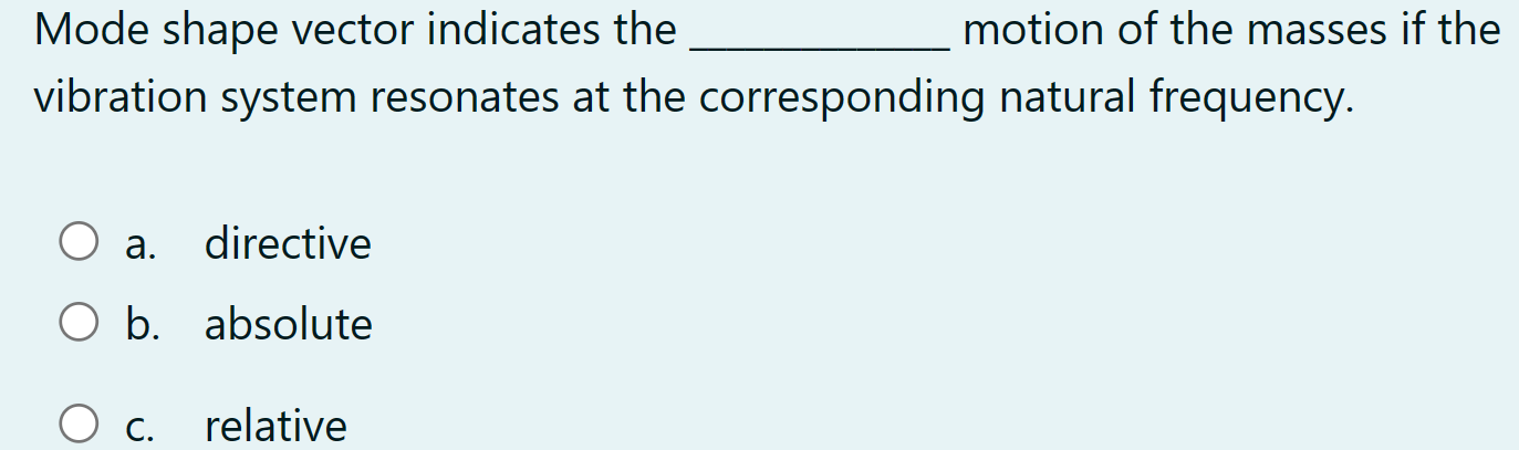 Solved Mode shape vector indicates the motion of the | Chegg.com