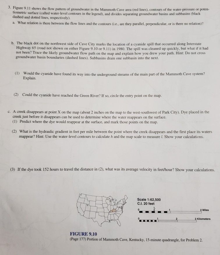 3. Figure 9.11 shows the flow pattern of groundwater | Chegg.com