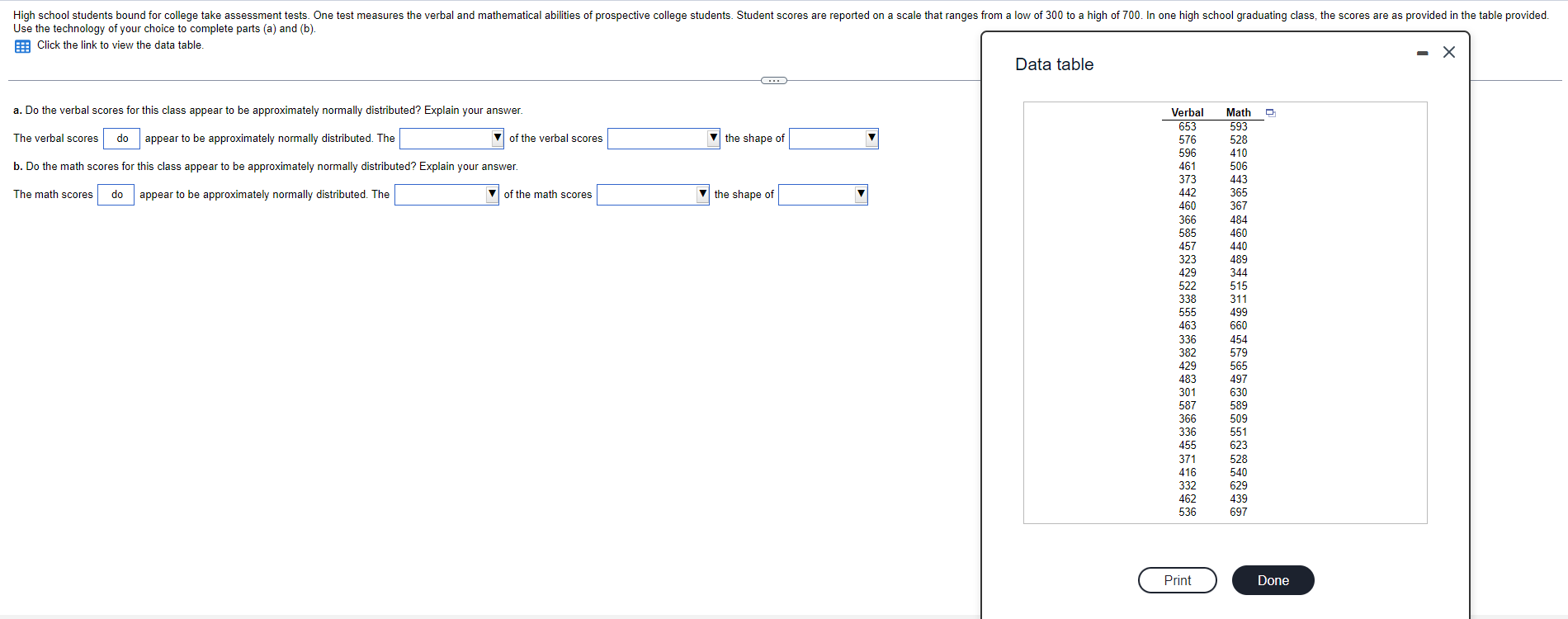 Solved High school students bound for college take | Chegg.com