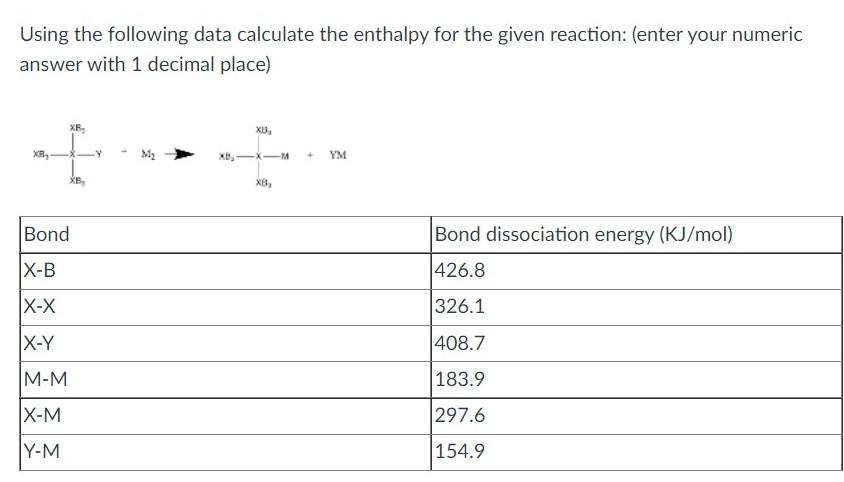 Solved Using the following data calculate the enthalpy for | Chegg.com