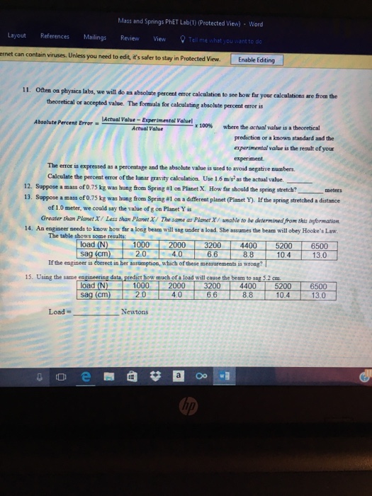 Solved Often on physics labs, we will do an absolute percent | Chegg.com