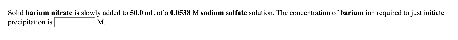 Solved Solid barium nitrate is slowly added to 50.0 mL of a | Chegg.com