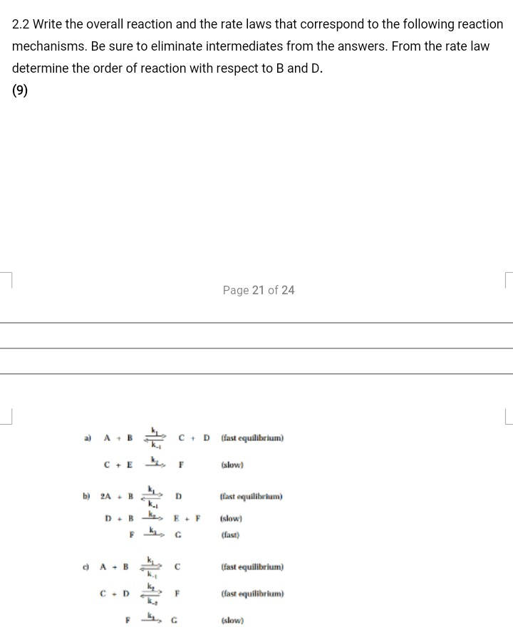Solved Write the overall reaction and the rate laws that | Chegg.com
