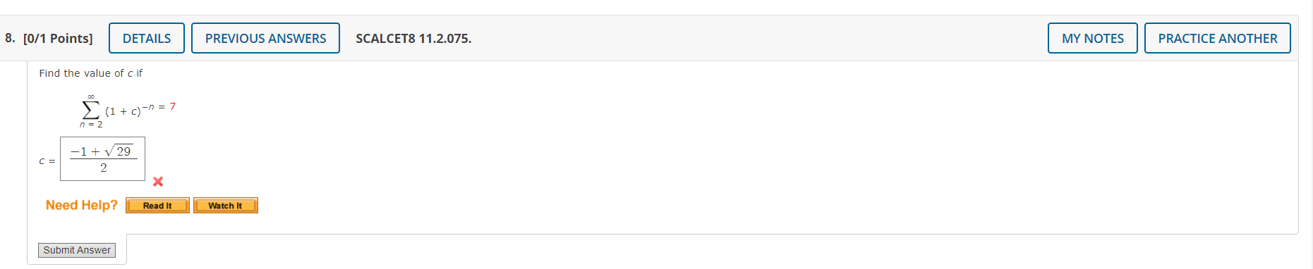 Solved 8. [0/1 Points] DETAILS PREVIOUS ANSWERS SCALCET8 | Chegg.com