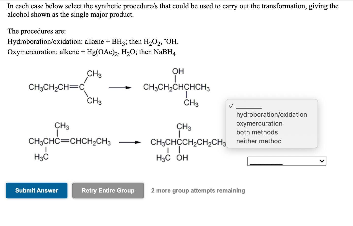 Solved In each case below select the synthetic procedure/s | Chegg.com